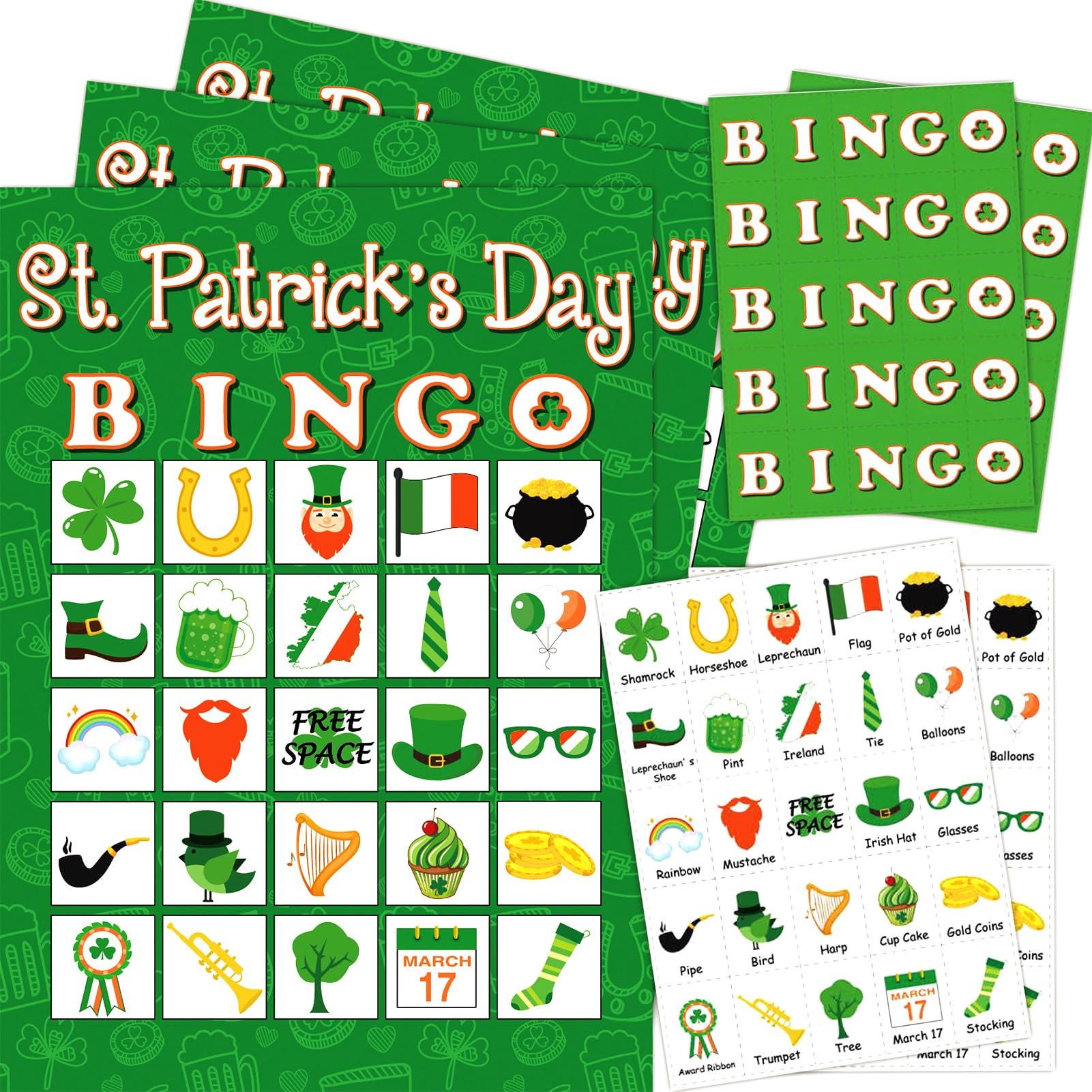 Mua St. Patrick's Day Bingo Games for Kids Family Activities, 32 Sheets ...