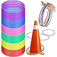 Amazon.com: Wettarn 60 Pcs Large Plastic Ring Toss Multicolor Throwing ...