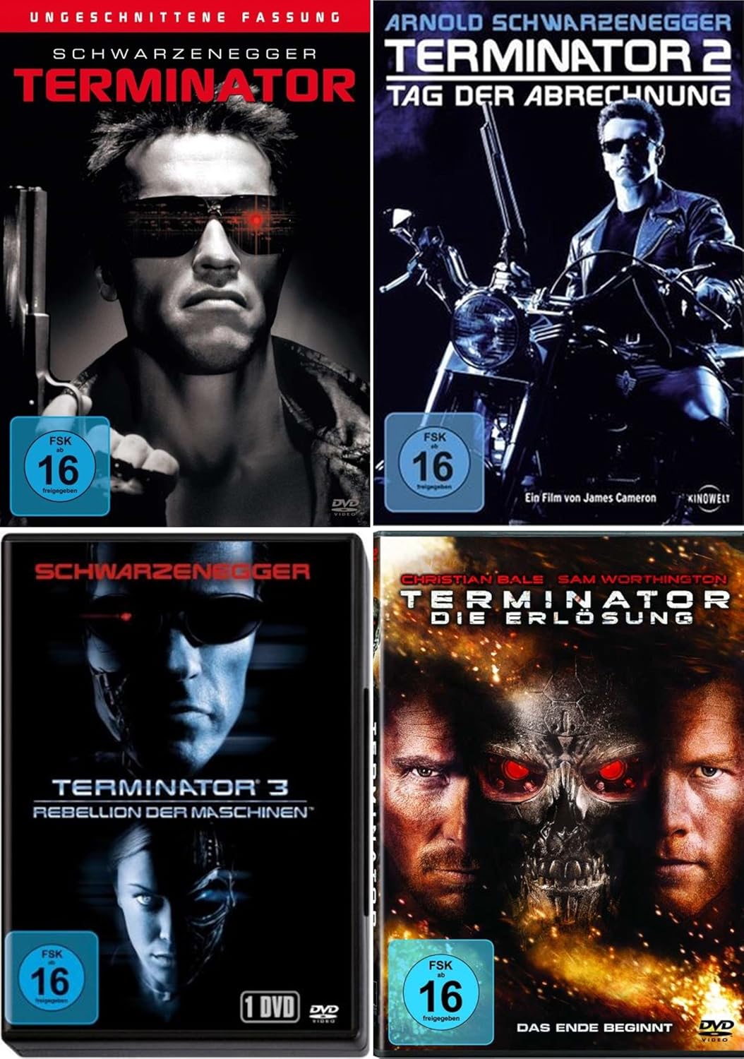 TERMINATOR 1 2 3 4 Full Uncut QUADRILOGY 4 DVD Collection: Amazon.de ...