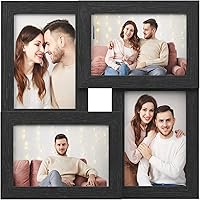 Lavezee 4x6 Collage Hanging Triple Picture Frames Set, Rustic 6 Opening Vertical Frame Made to ...