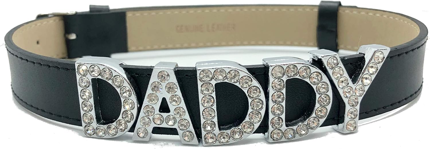 Choker Custom Daddy Collar Necklace Rhinestone Letters DDLG: Amazon.co ...
