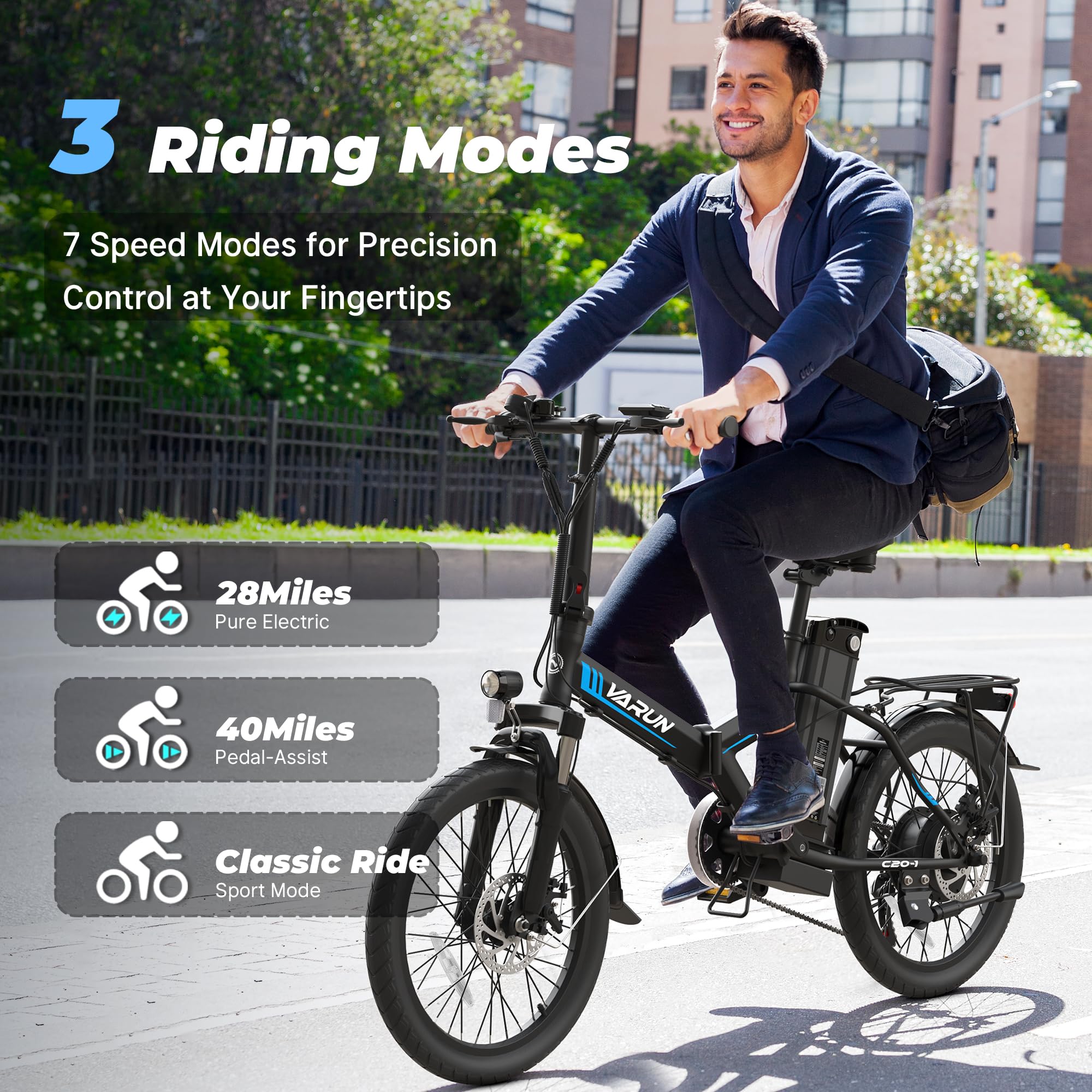 Mua VARUN Electric Bike - Peak 750W Folding Ebike for Adults Up to 40 ...