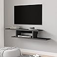 FITUEYES Floating TV Stand Shelf for TVs up to 55" Flat Screen, 2 Tiers ...