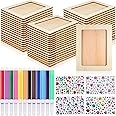 Amazon.com: 32 Pieces Unfinished Wooden Picture Frame Craft Kit - 7.9 ...