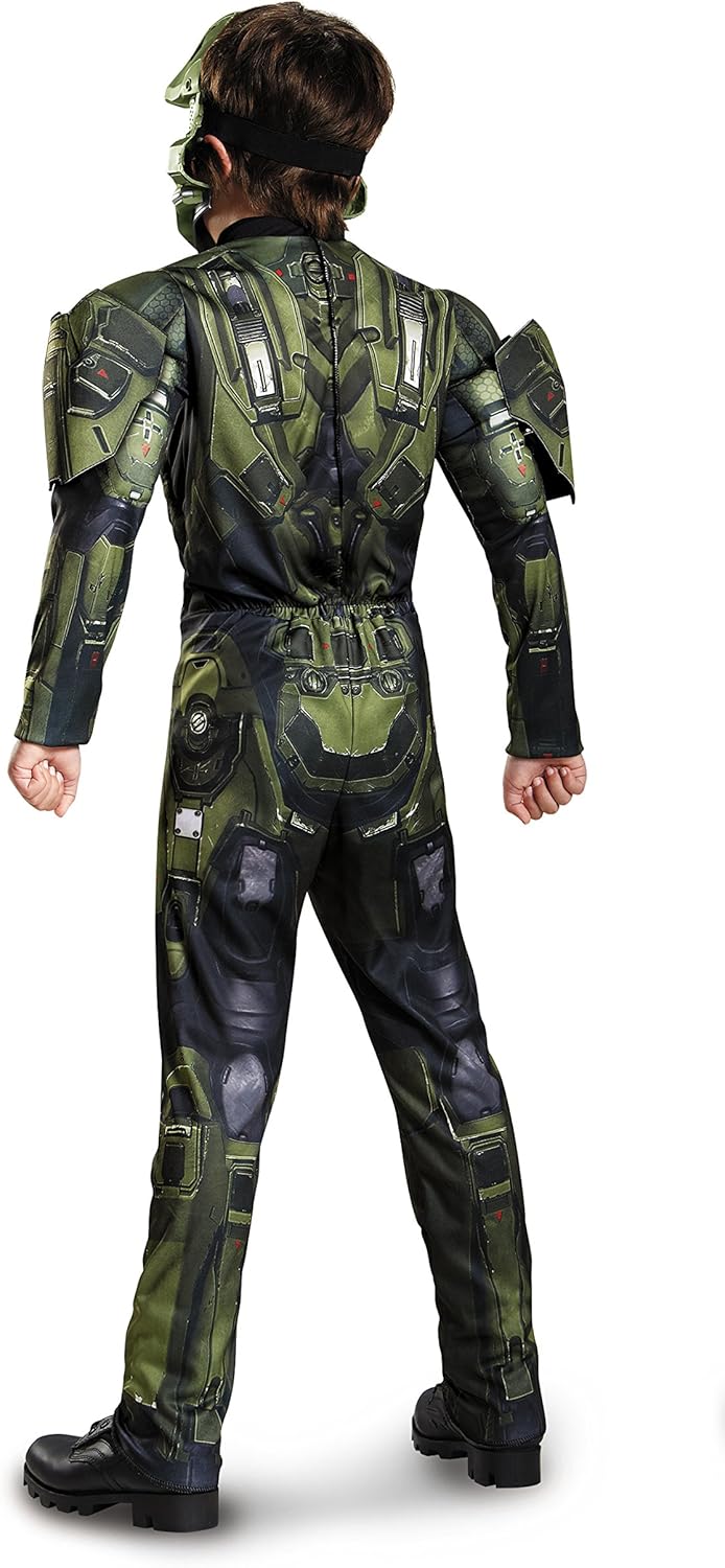 Halo DISK89975G Classic Muscle Master Chief Kids Costume, UNISEX, Large ...