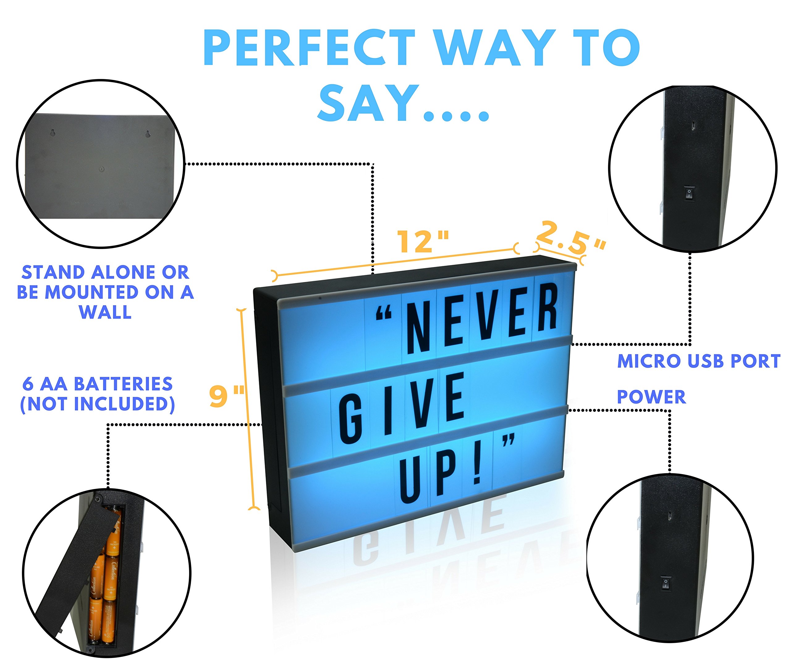 Mua Cinema Light Box Changing Lighted Up 255 Black & Colored Letters ...