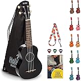 Amazon.com: Alida Basswood Black Color Soprano Ukulele For Beginner kid ...