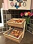 Wooden Vegetable Fruit Food Storage Rack, Basket Holder for Kitchen ...