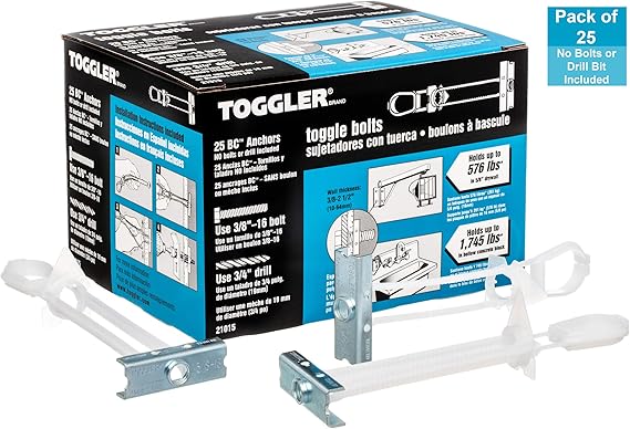 TOGGLER SNAPTOGGLE BC Toggle Anchor, Zinc-Plated Steel Channel, Made in ...