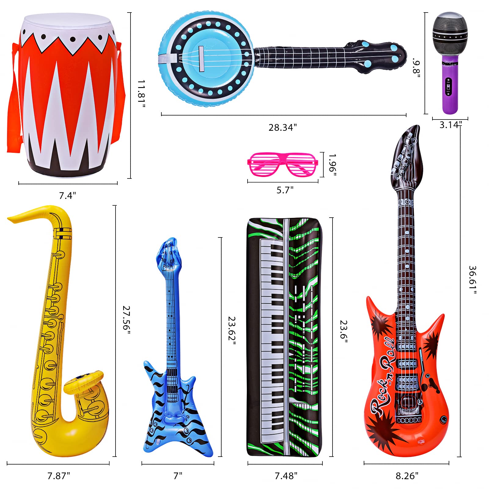 Mua Inflatable Rock Star Toy Set, 30 PCS 80s 90s Party Decorations ...
