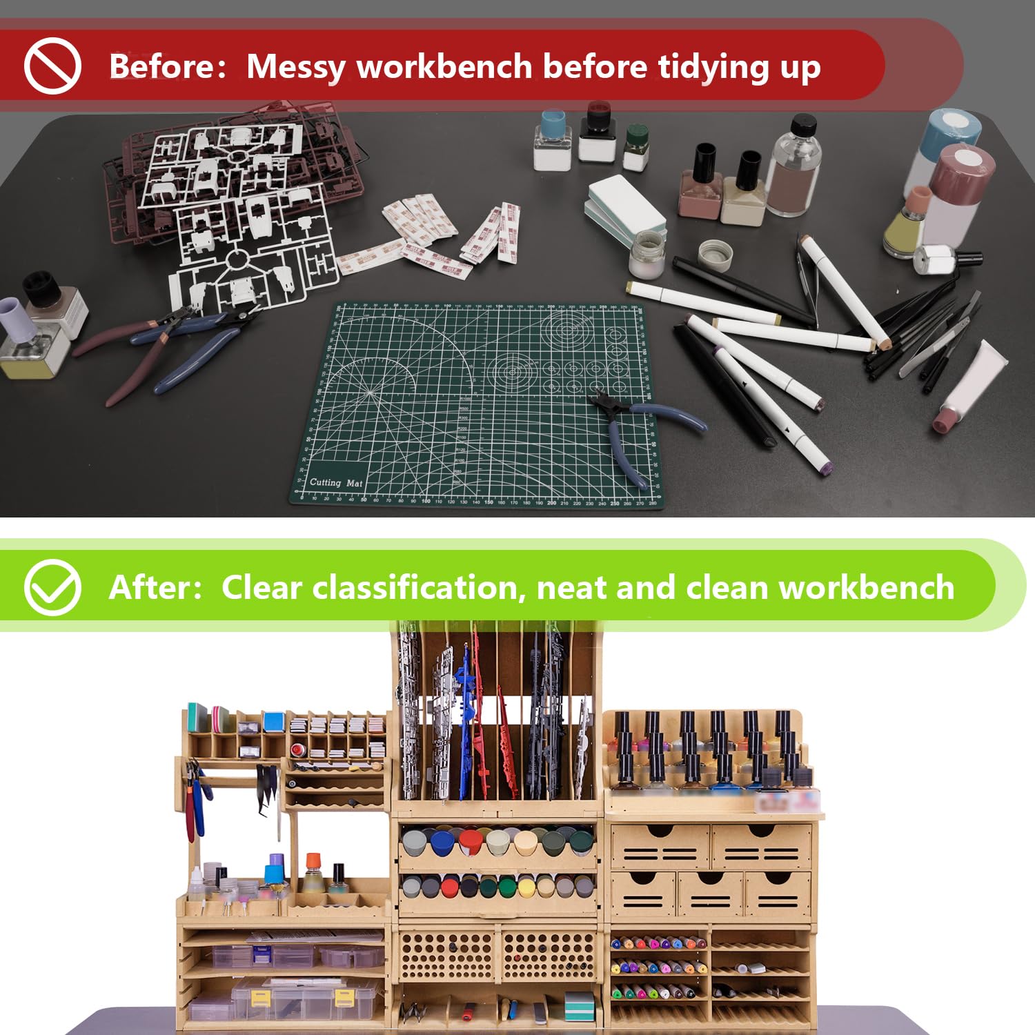 Mua Wooden Model Kit Organizer Rack with MDF Material, Paint Rack ...