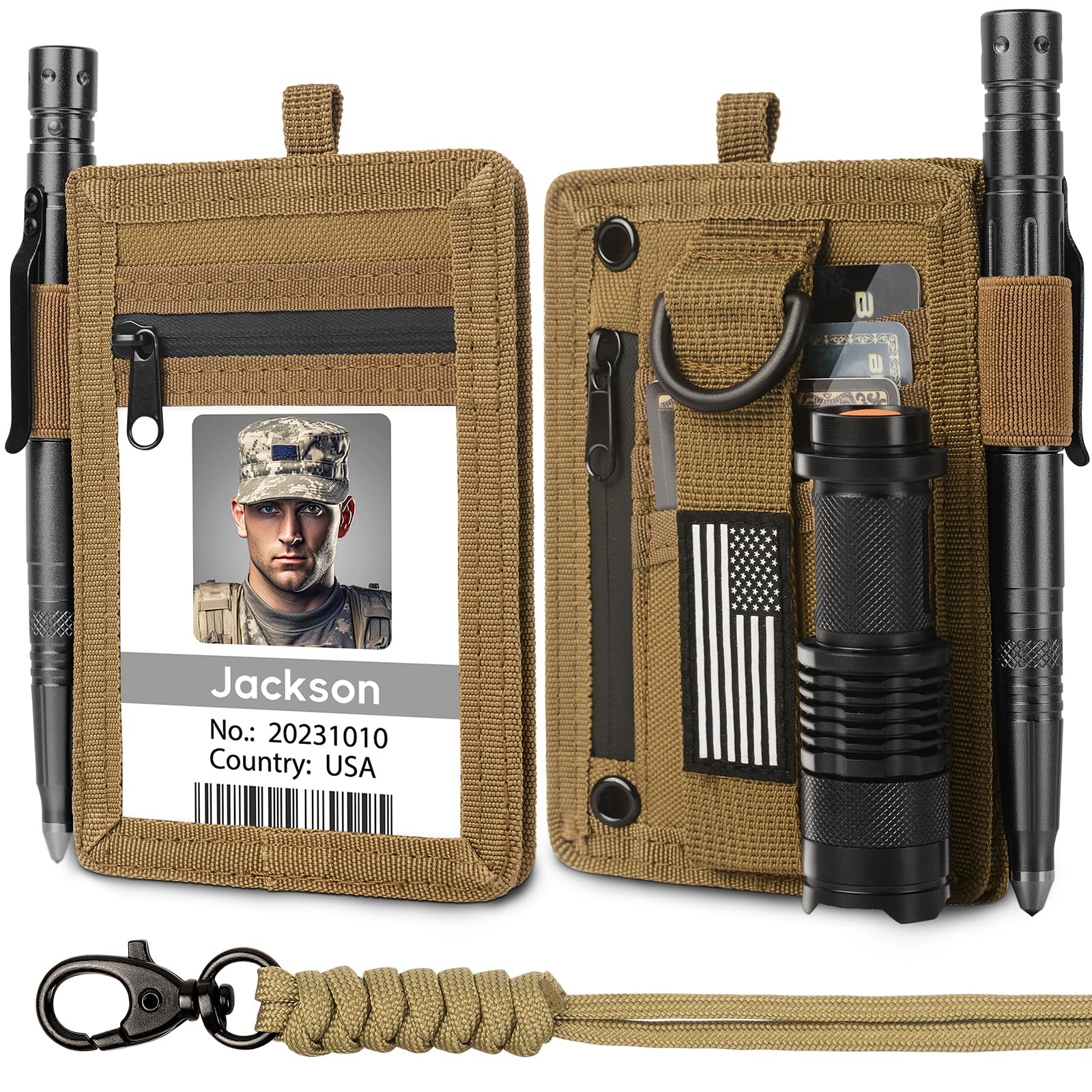TALONITE RFID 900D Nylon Tactical ID Badge Holder with Waterproof ...