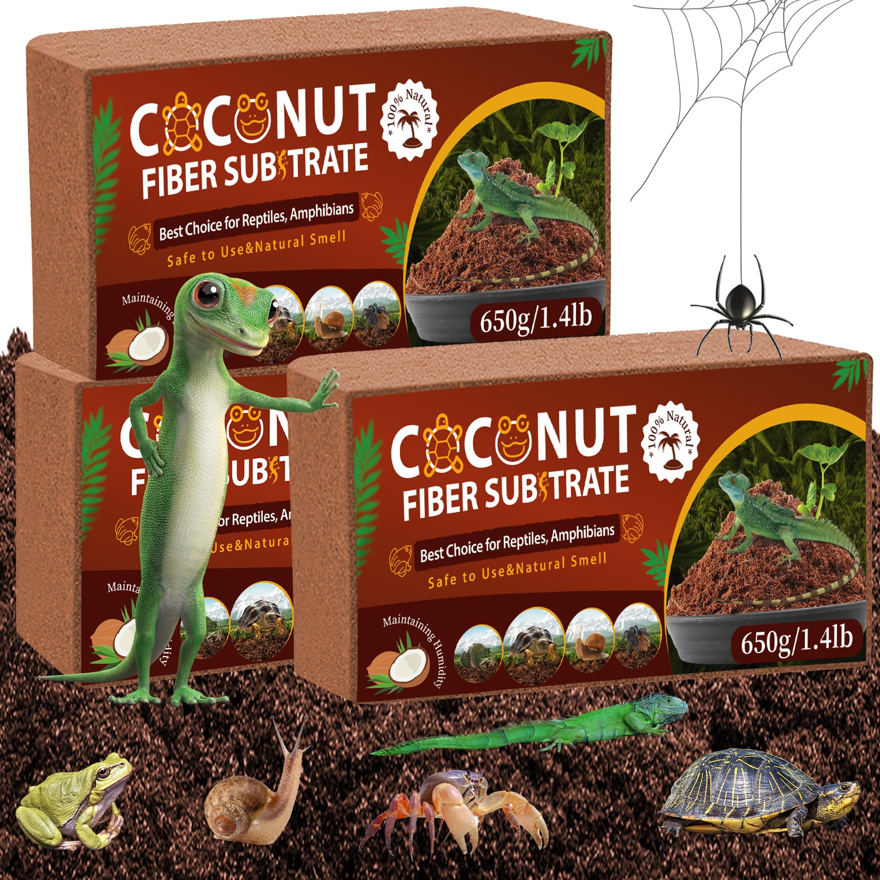 Mua LEICHTEN Coco Coir Bricks Substrate for Reptiles,3 Pcs Natural ...