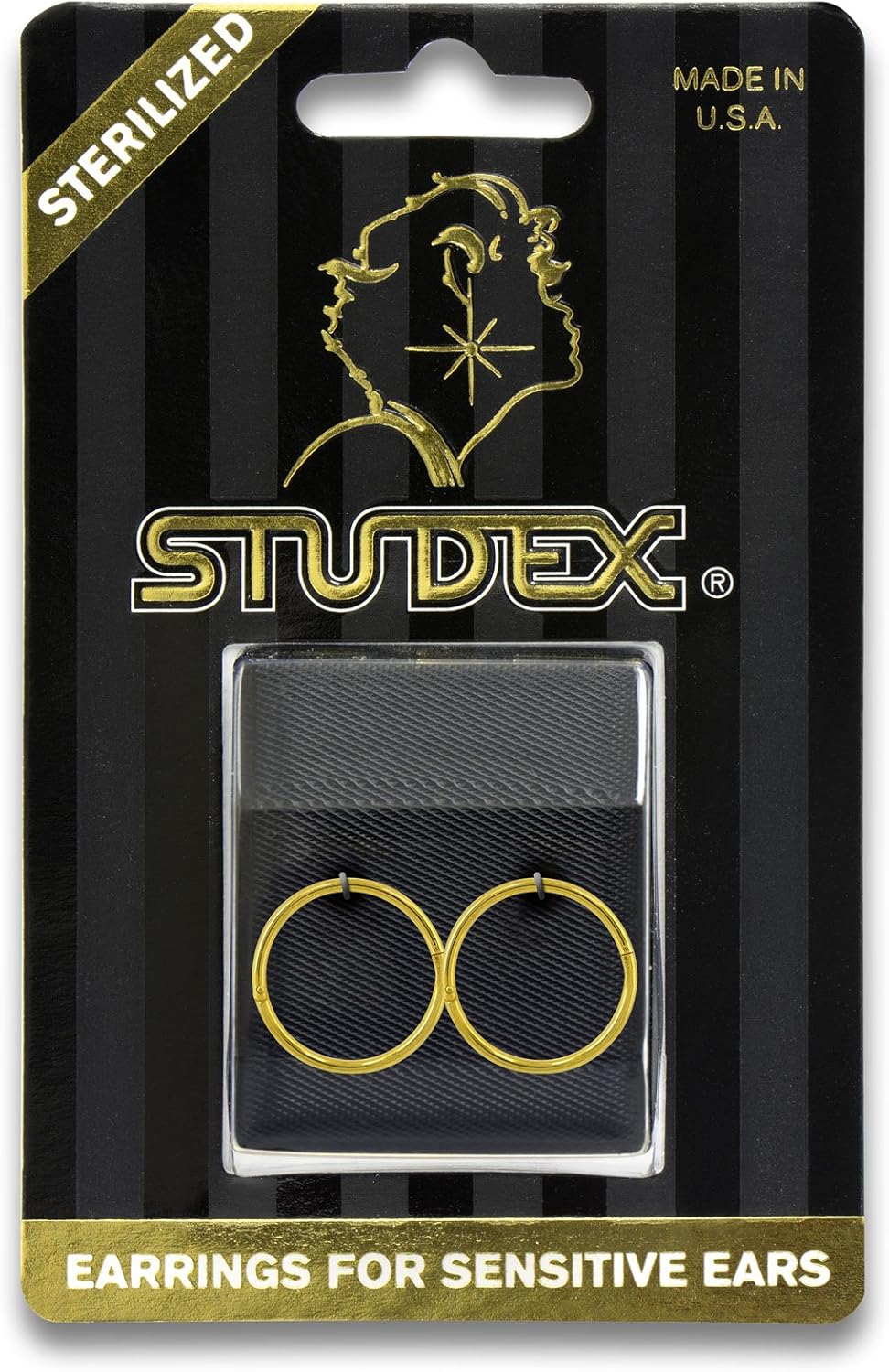 Amazon.com: STUDEX Sensitive Gold Plated Silver 1/2" Smooth Hinged Hoop ...