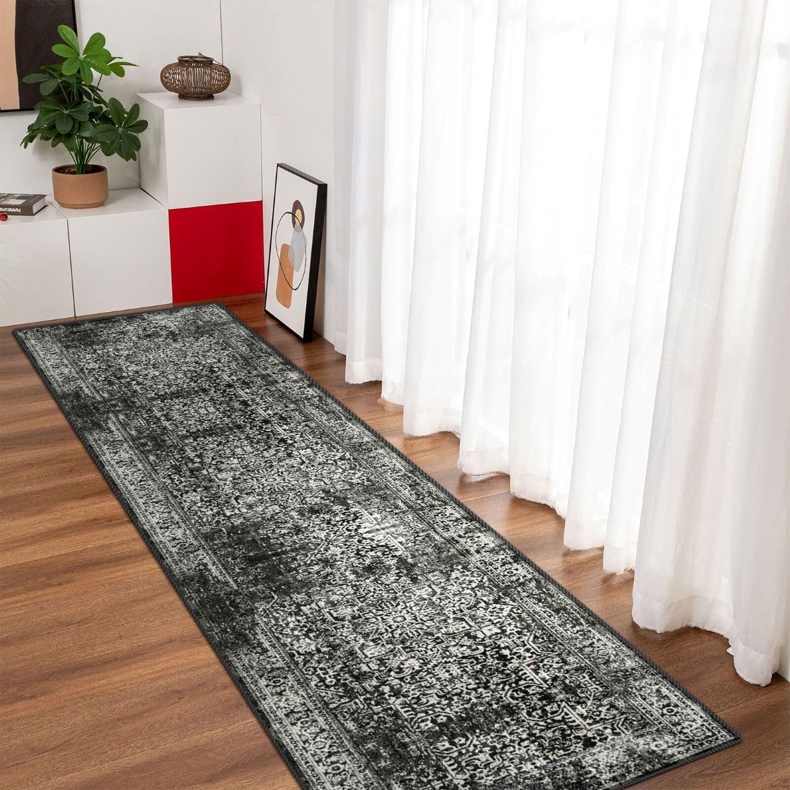 vivorug Machine Washable Runner Rug, 2' x 8', Stain Resistant Washable ...