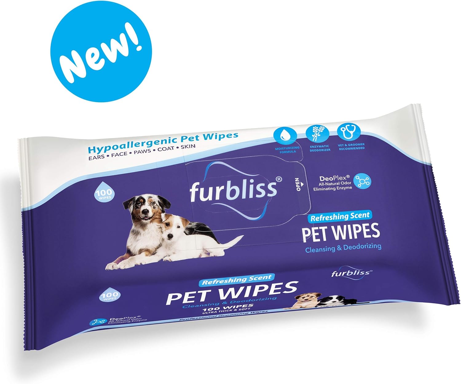 Furbliss Lingettes pour Chiens et Chats Lingettes nettoyantes et ...