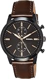 Fossil Men's FS4656 Leather Strap Analog with Brown Dial Watch: Fossil ...