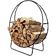 Amazon.com : Sunnydaze 24-Inch Outdoor Firewood Rack Hoop - Indoor ...