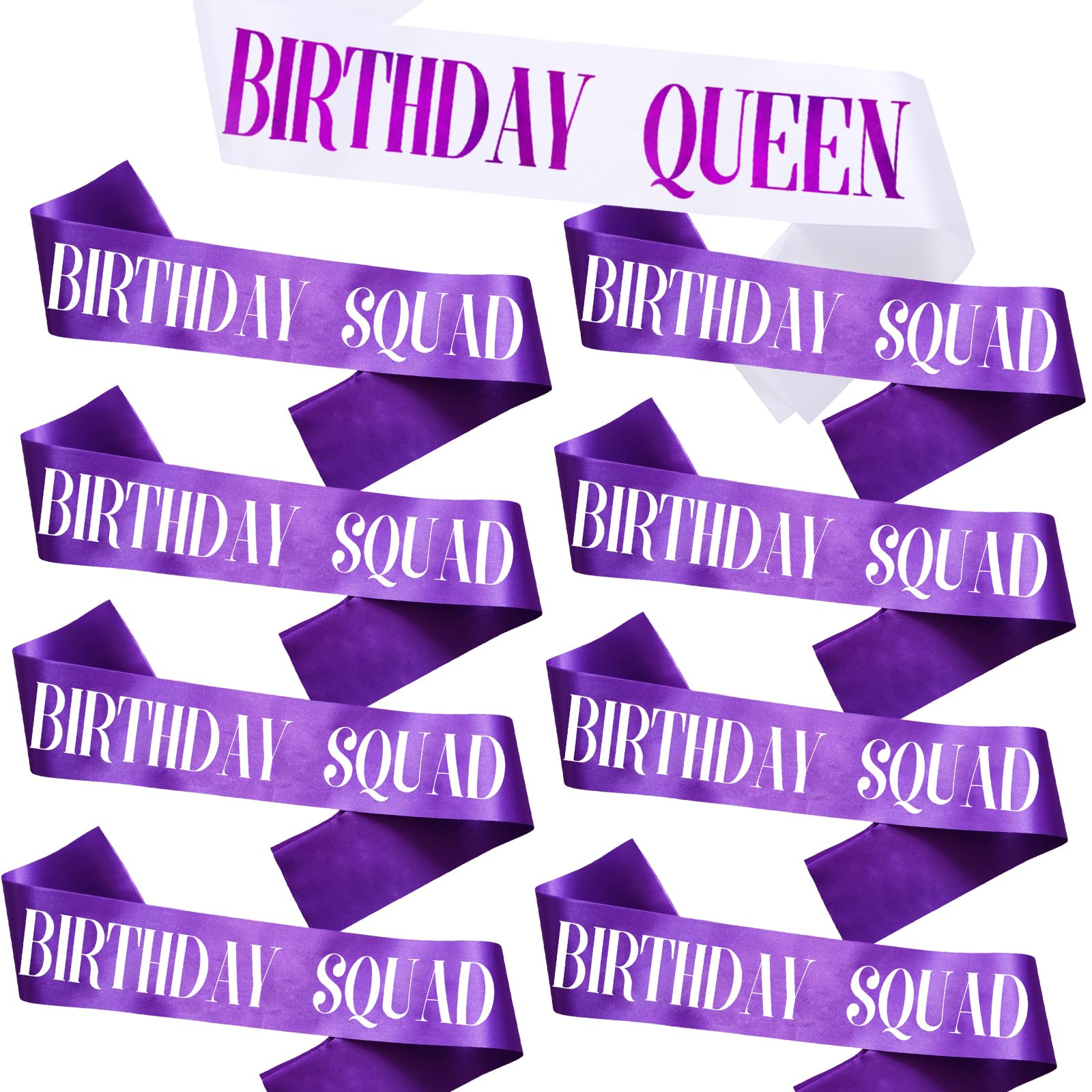 KETAOO 9PCS Purple Birthday Squad & Queen Sashes for Women, Perfect for ...