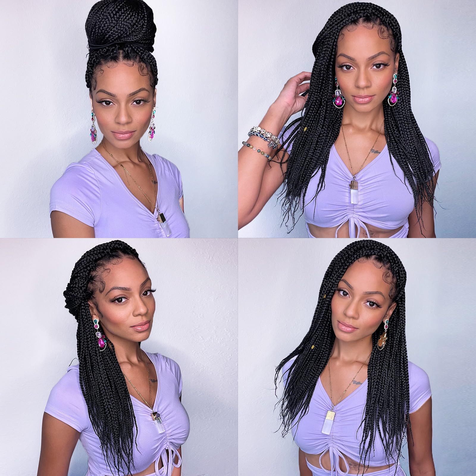 Mua Box Braids Crochet Hair Crochet Box Braids 18 inch 144 strands ...