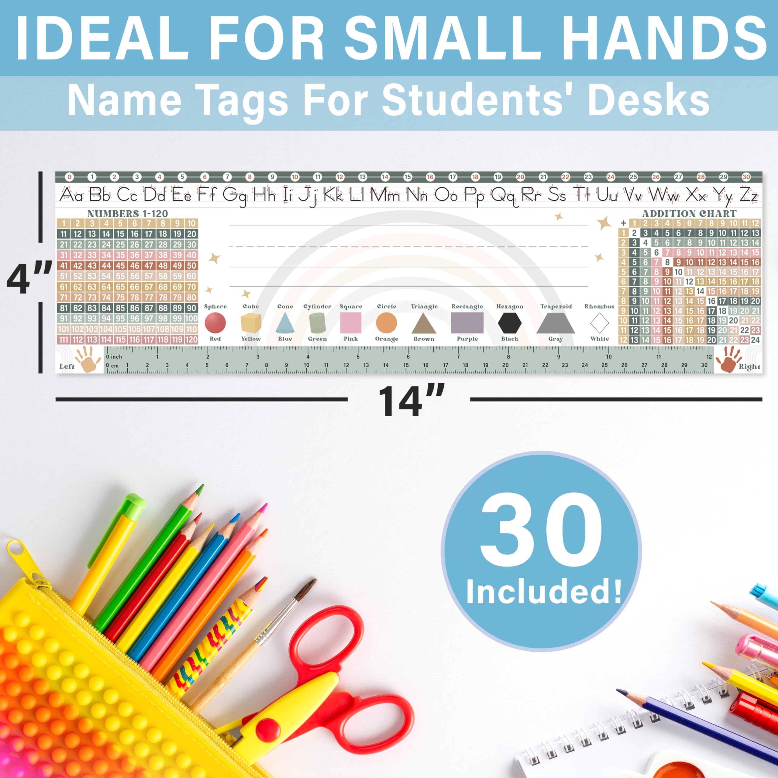 Mua 30 Retro Boho Desk Name Tags for Classroom (17x4) - Traditional ...