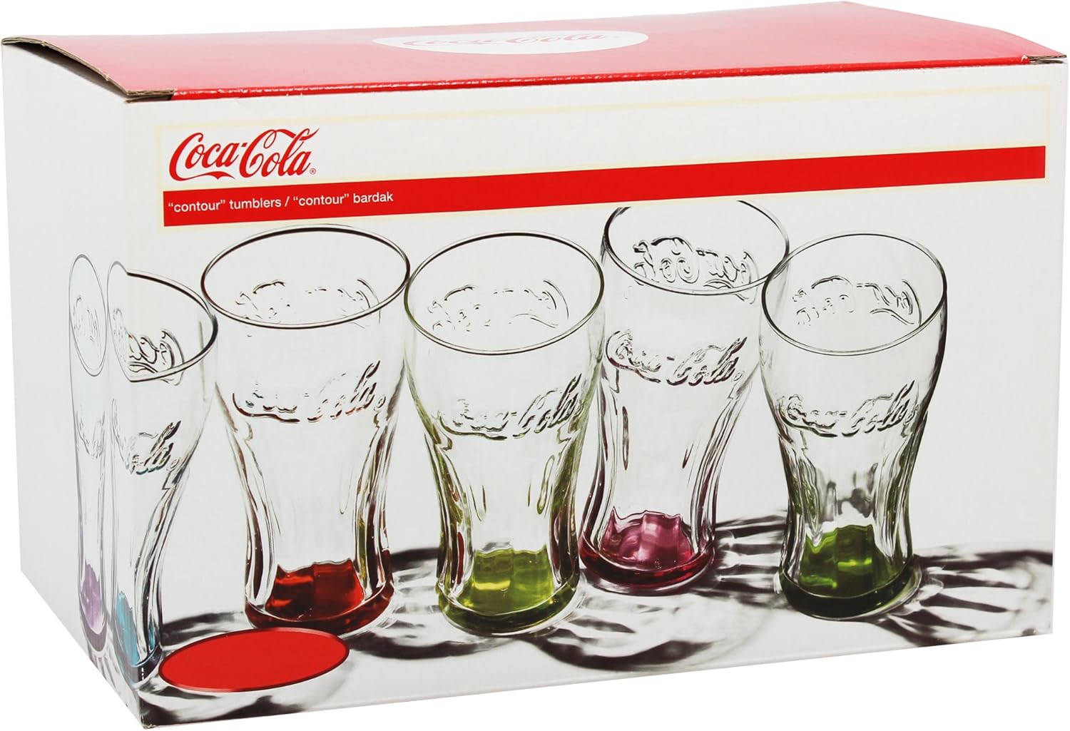 Coca-Cola Lot de 6 Gobelets Forme Haute Fond Multicolore 30 cl: Amazon ...
