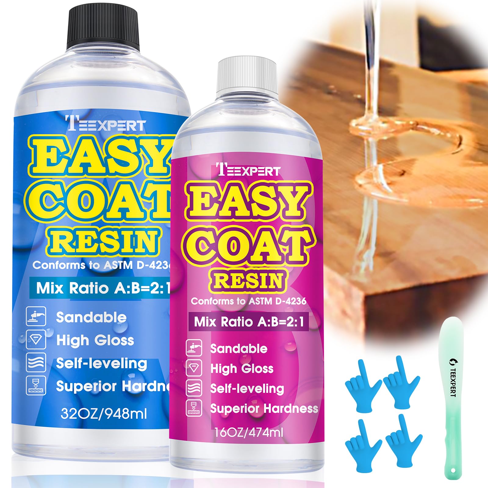 Mua Teexpert Table Top Epoxy Resin, 48OZ Epoxy Resin Kit High Gloss ...