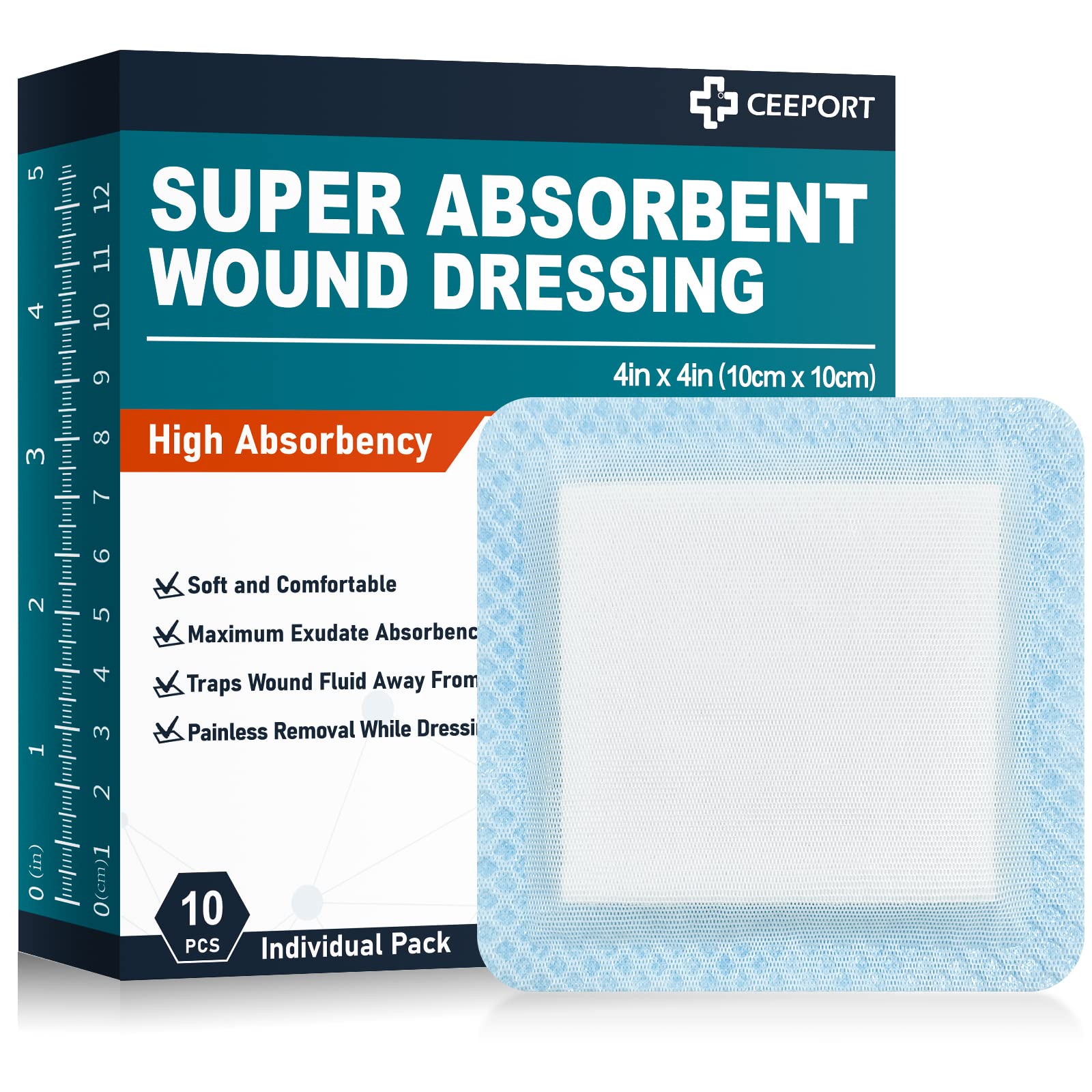 Mua Super Absorbent Wound Dressing [4" X 4", 10 Pcs] Non-Stick Gauze ...
