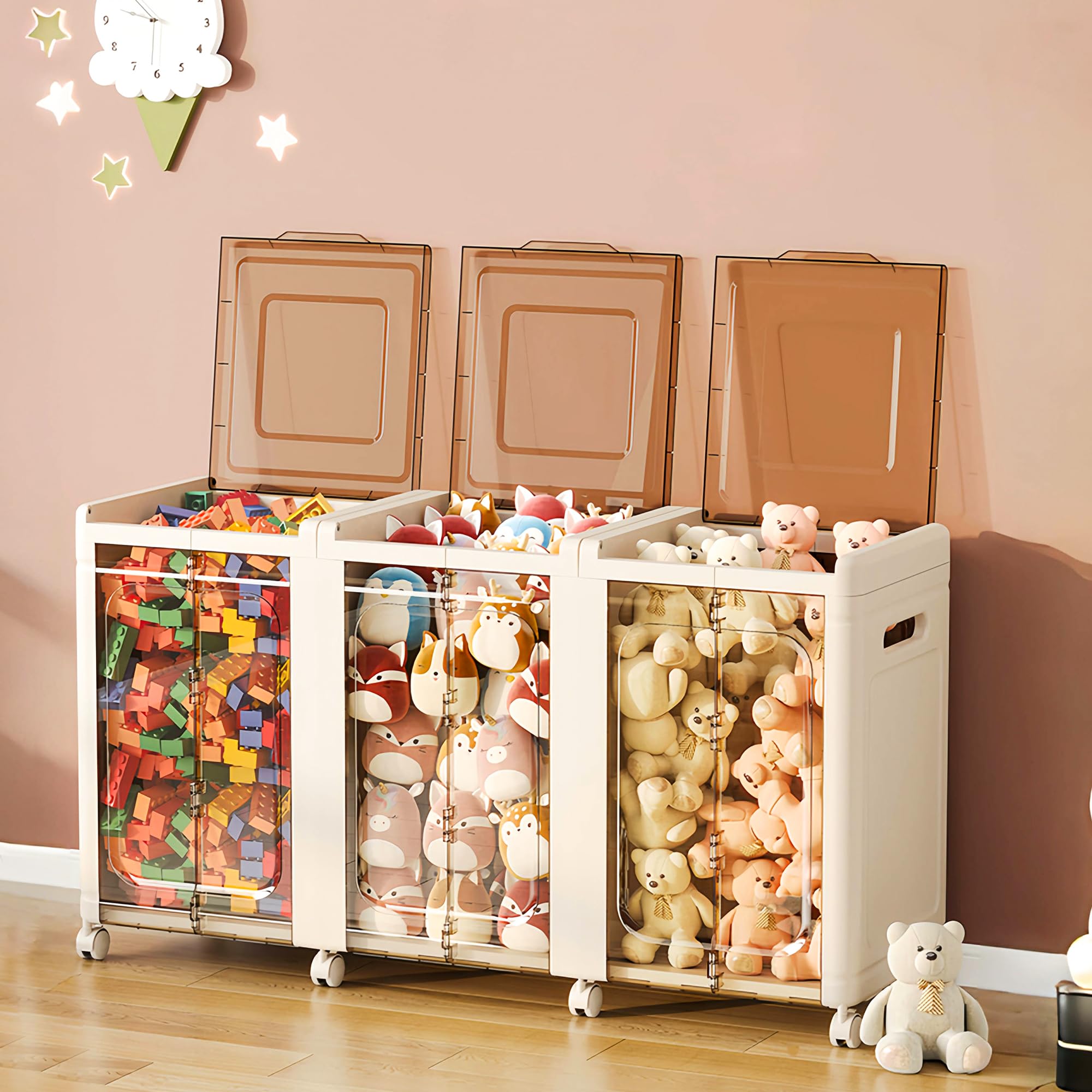 Baby Toy Chest Cabinet, Large Toy Foldable Storage Organizer, Boys ...
