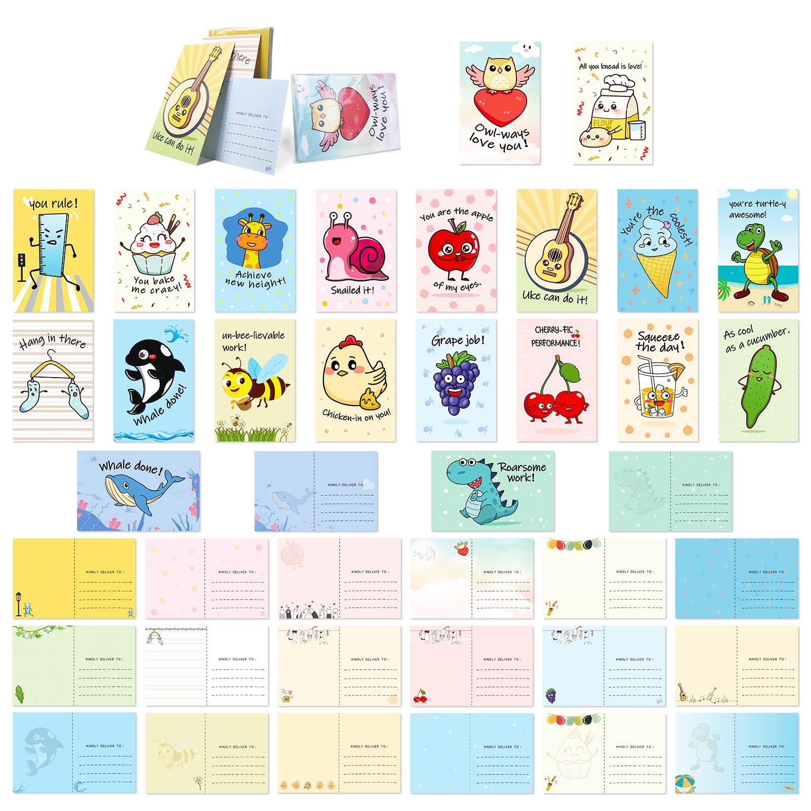 20 Cute Punny Postcards for Kids,Unique Cartoon Designs With Puns ...