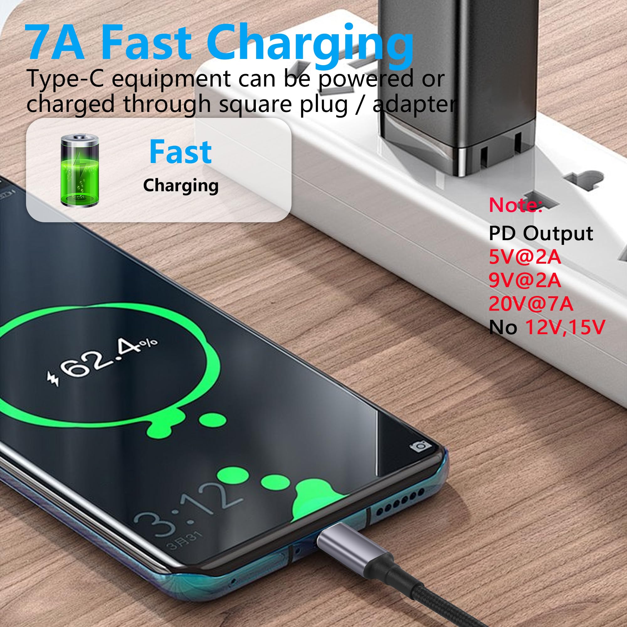 Mua SinLoon PD 140W Slim Tip to USB C Cable Square Female Input to Type ...