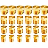 Amazon.com: Ailbiuko 24 PCS Brass Hex Pipe Plug Fittings Kits 1/8" 1/4" 3/8" 1/2" NTP Brass Plug ...