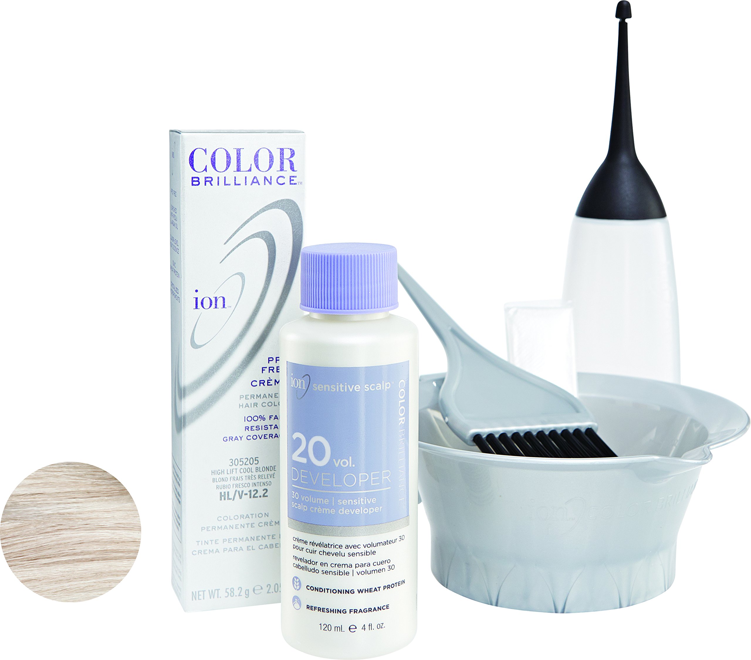 Amazon.com : Ion 10V Lightest Cool Blonde Permanent Creme Hair Color ...