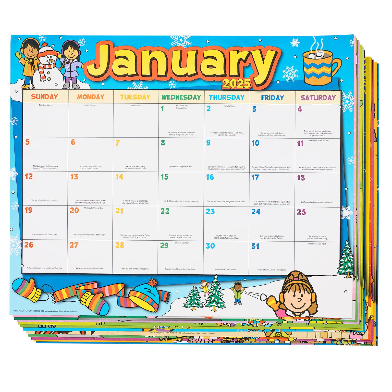 Really Good Stuff Classroom Calendar 2024-2025, Primary Colors for sale ...
