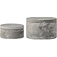 Amazon.com: Bloomingville Set of 2 Grey Round Decorative Cement Lids ...
