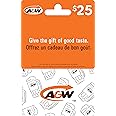 A&W Gift Card $25 : Amazon.ca: Gift Cards