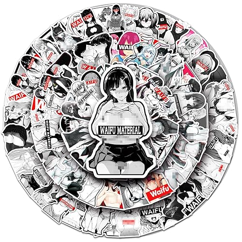 50Pcs Waifu Stickers Anime Sexy Girl Stickers, Waterproof Vinyl Decals ...