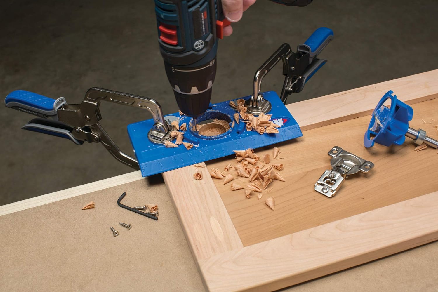New Kreg Tools KHI HINGE Concealed Hinge Jig Woodwork Cabinet Doors 