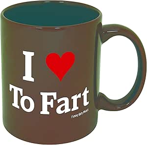 Amazon.com: Funny Guy Mugs I Love To Fart Ceramic Coffee Mug, Brown, 11 ...