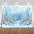 Amazon.com : Mocsicka Winter Scene Backdrop Snowy Christmas Pine Tree Halo Spots Photography ...