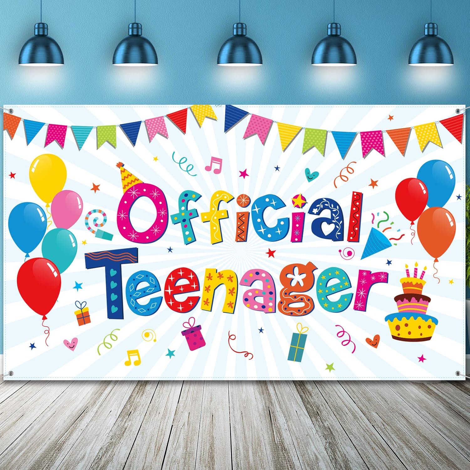 Official Teenager Banner 13th Birthday Party Sign Photo Prop Backdrop ...