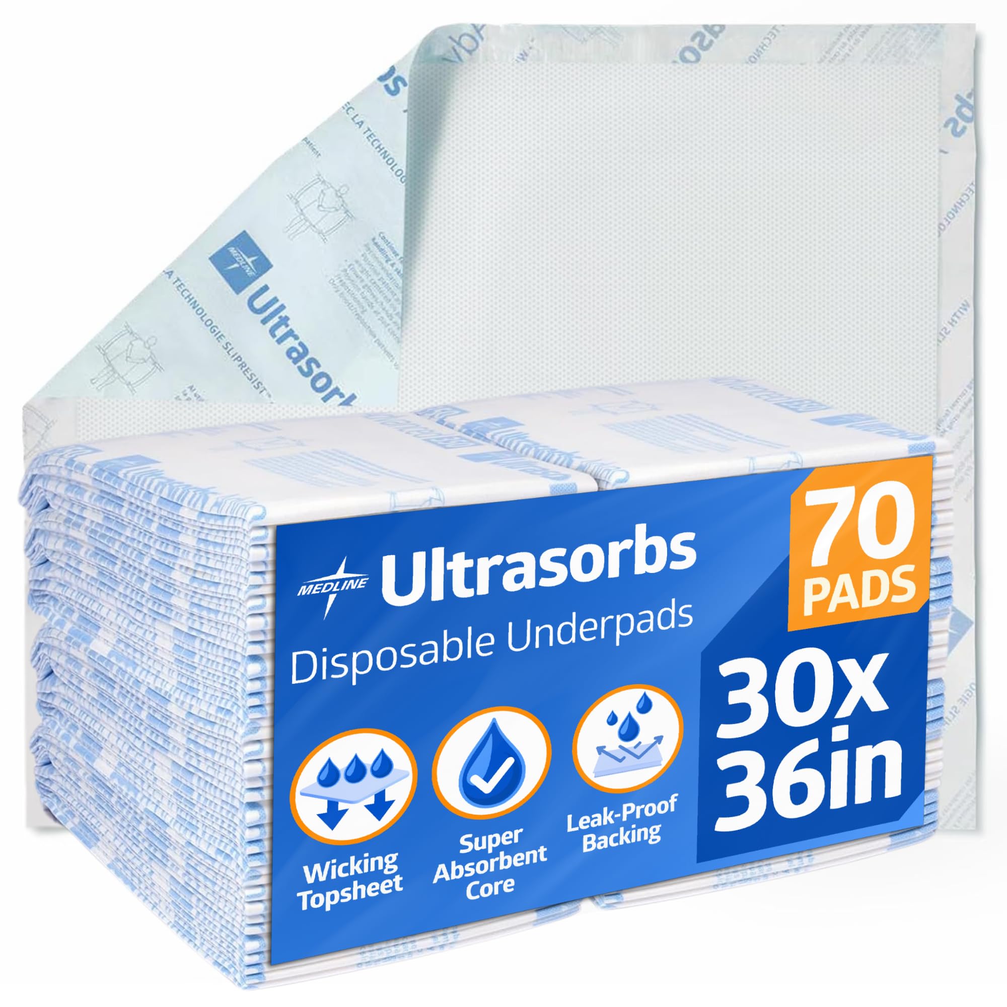 Medline Ultrasorbs Bed Pads Disposable Adult, Advanced Ultra Thick ...