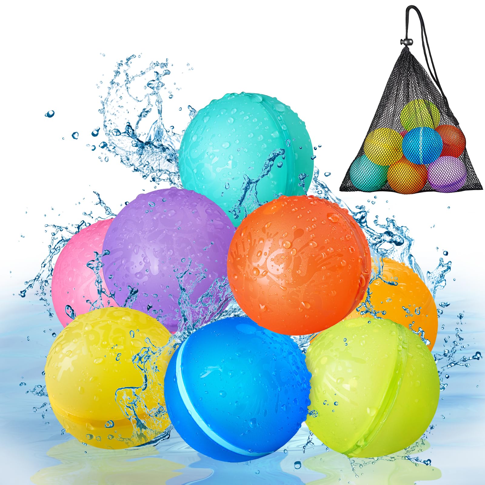 Reusable Water Balloons, 2024 Upgrade Non-Removable Magnetic Water ...