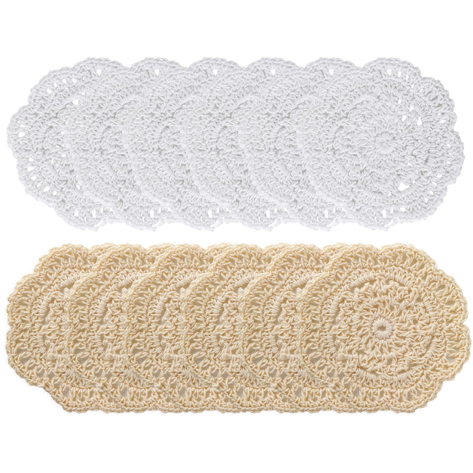 Molain 4 Inch Handmade Crochet Cotton Coaster, Round Doilies Cloth ...