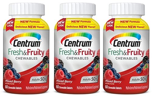 Centrum Fresh and Fruity Chewables Adults 50+ Multivitamin Multimineral ...