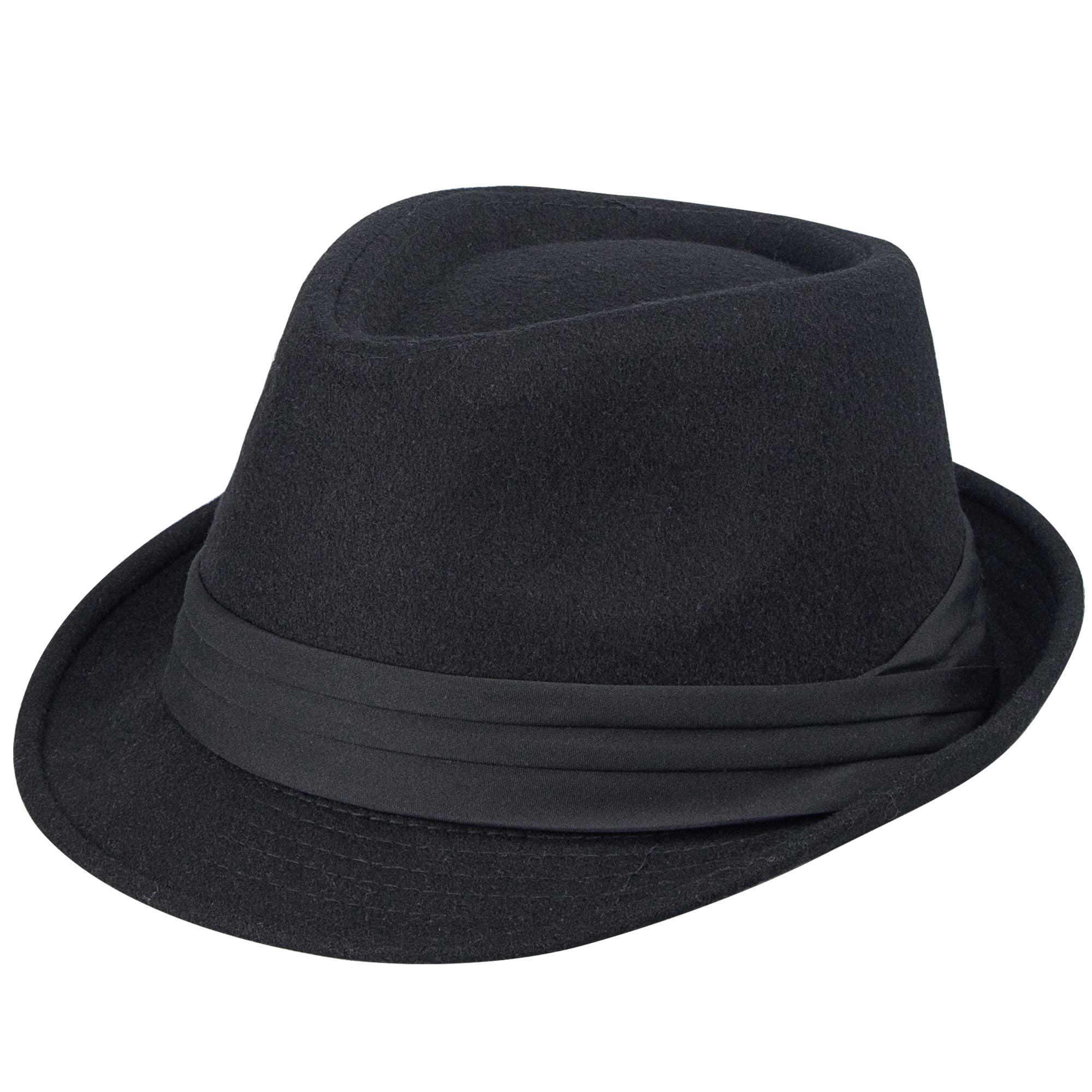 Mens Classic Plaid Manhattan Structured Gangster Trilby Fedora Hat ...