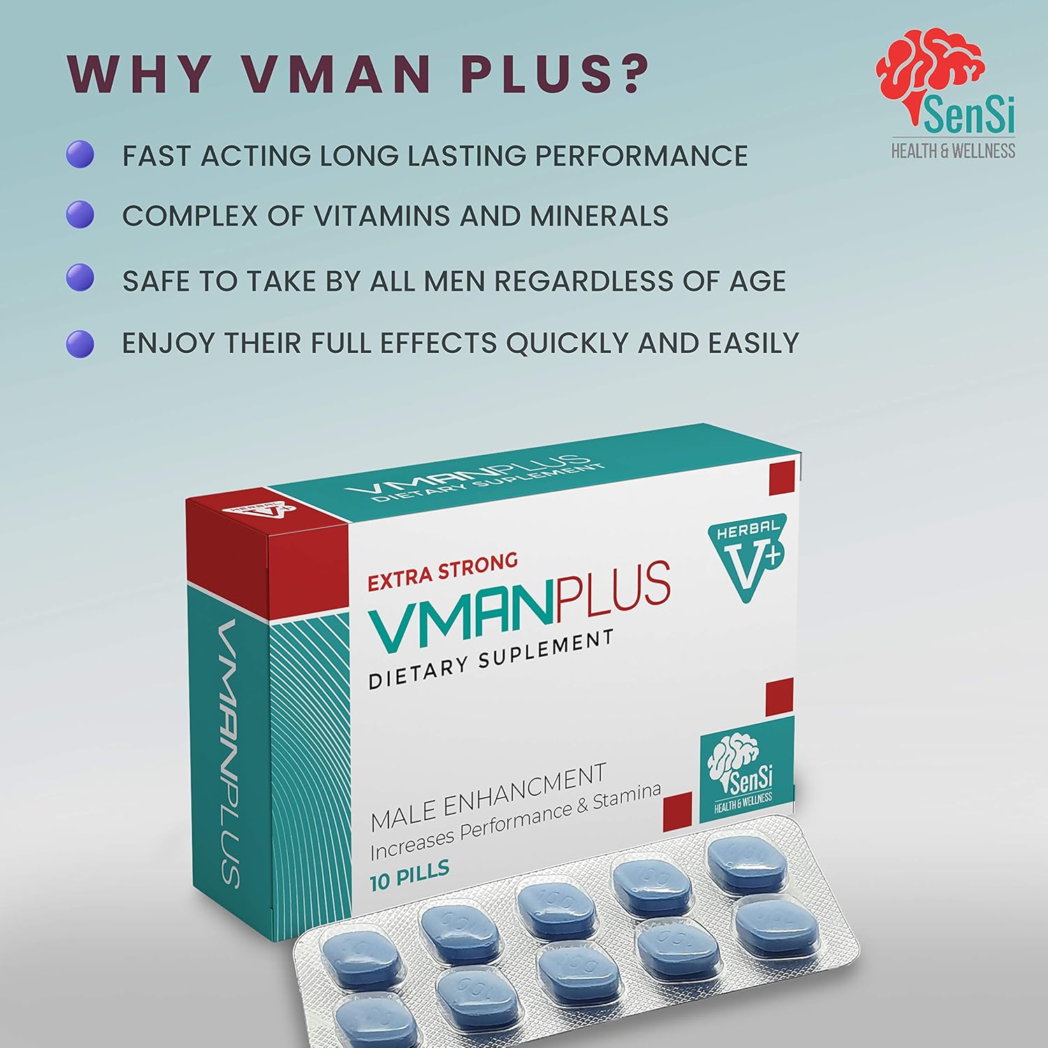 VMAN Plus 1000mg |10 Tablets Immediate Effect, Maximum Duration, Without Contraindications, 100% ...