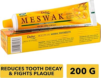 Amazon.com: Dabur Meswak (Miswak) Toothpaste 200 Grams - Pack of 3 ...
