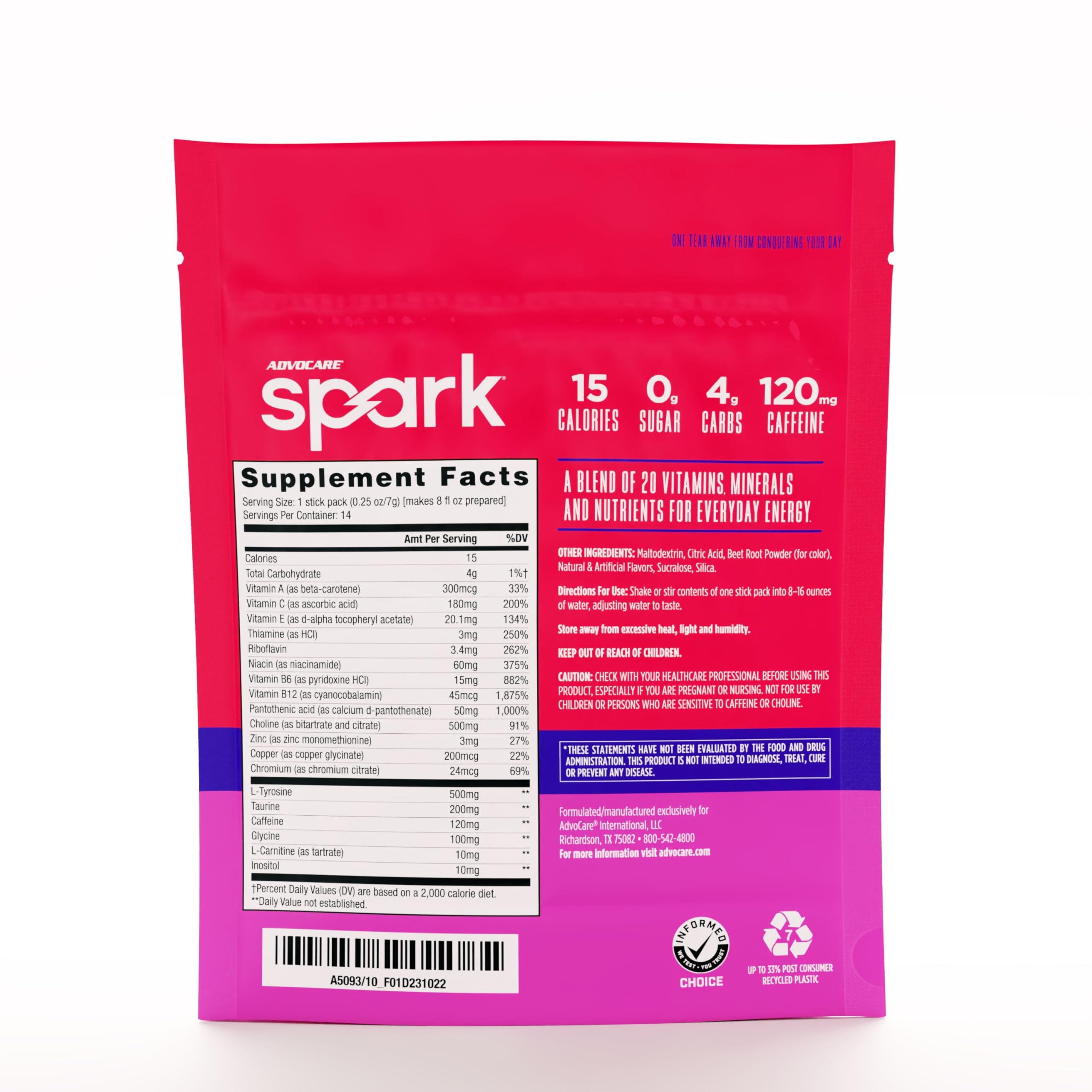 Mua AdvoCare Spark - Energy Drink Mix - Vitamin & Amino Acid Supplement ...