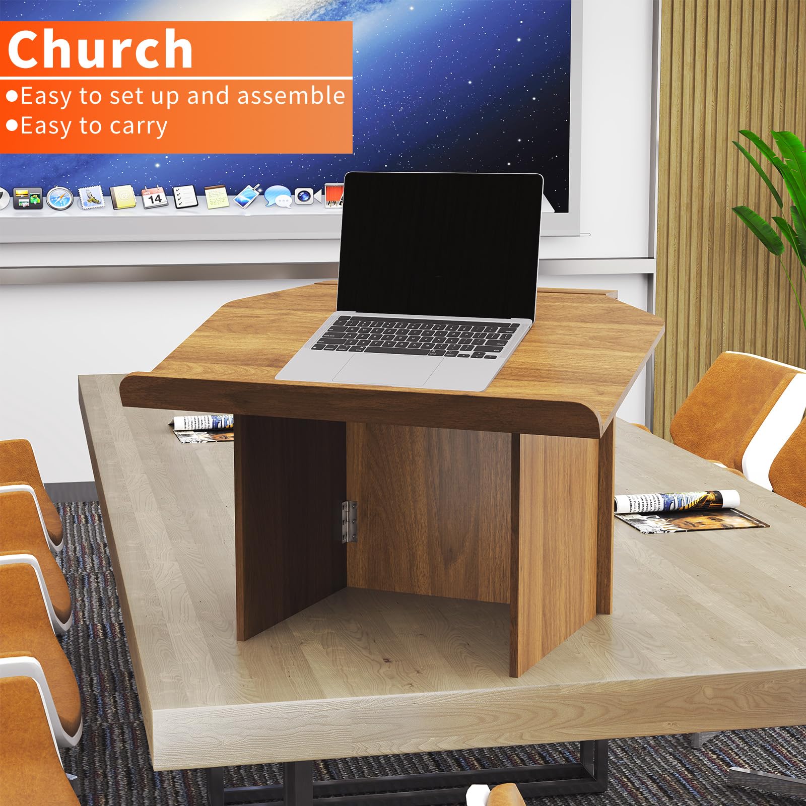 ISXACFF Foldable Tabletop Lectern, Podium Stand With Bookstop Portable ...